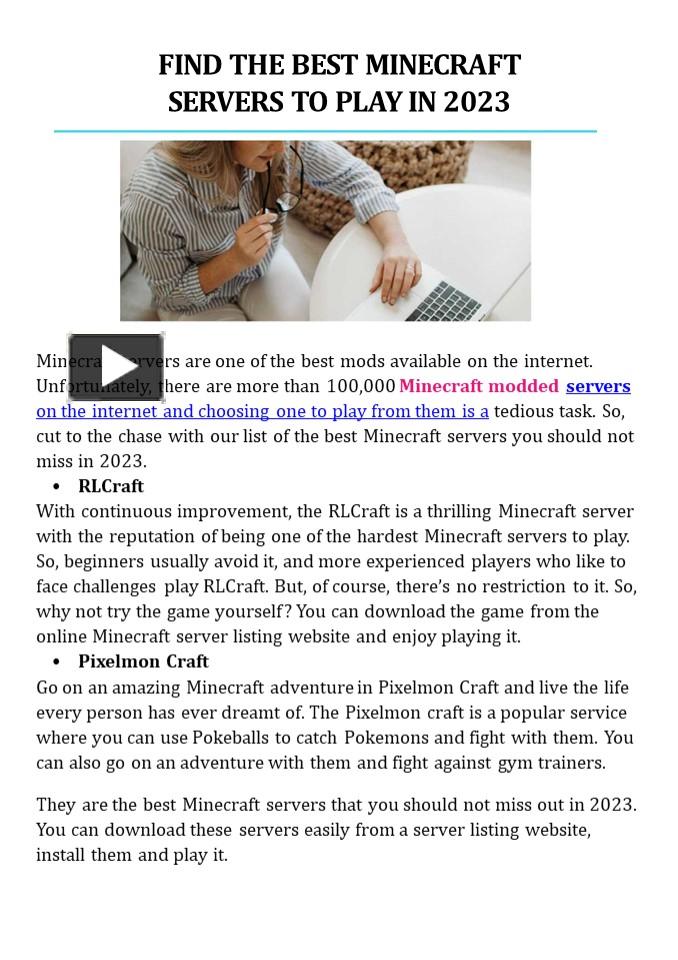 Find the Best Minecraft Servers to Play in 2023 presentation | free to download