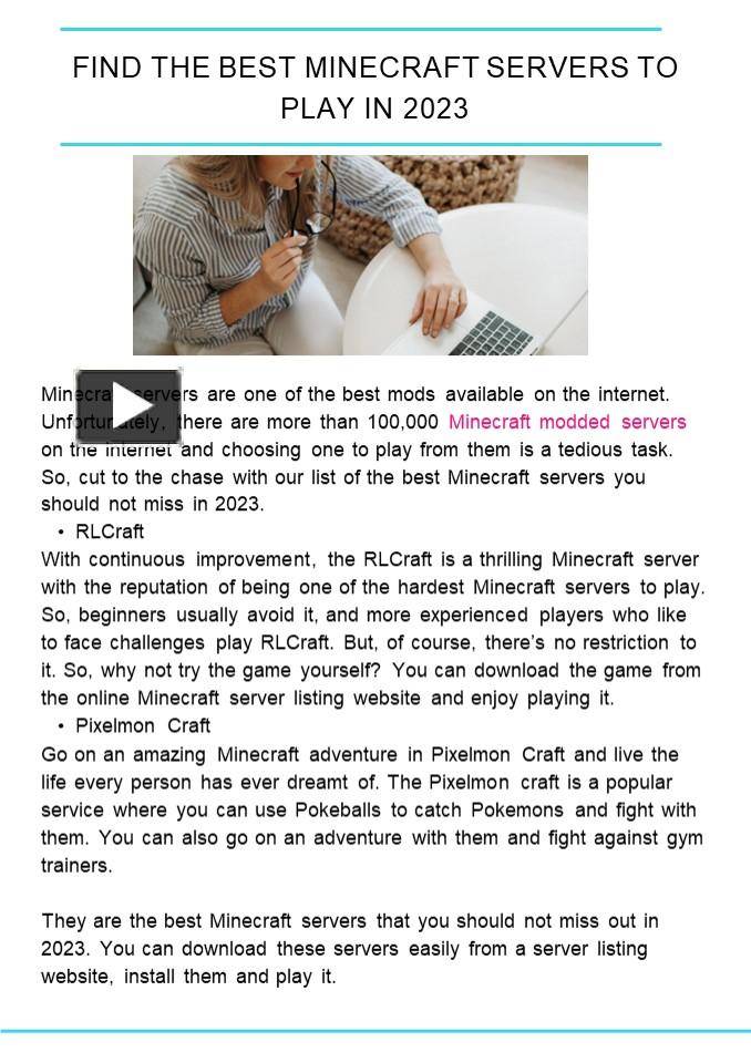 PPT – Find the Best Minecraft Servers to Play in 2023 (1) PowerPoint presentation | free to ...