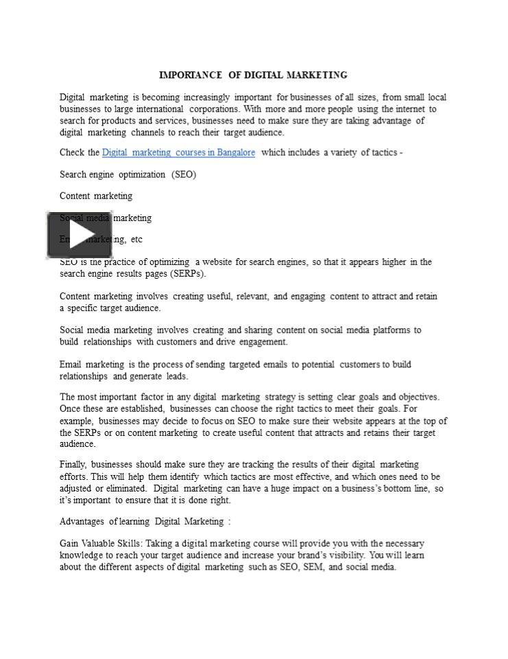 PPT – IMPORTANCE OF DIGITAL MARKETING PowerPoint presentation | free to download - id: 961964-OTBmM