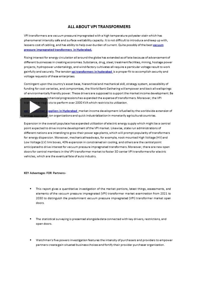 PPT – ALL ABOUT VPI TRANSFORMERS PowerPoint presentation | free to download - id: 961e73-ODE0O