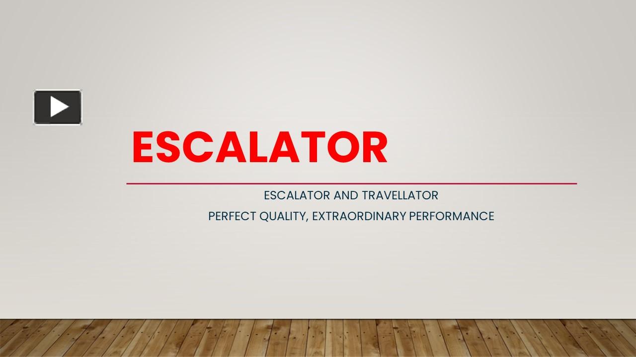 Escalator presentation | free to download