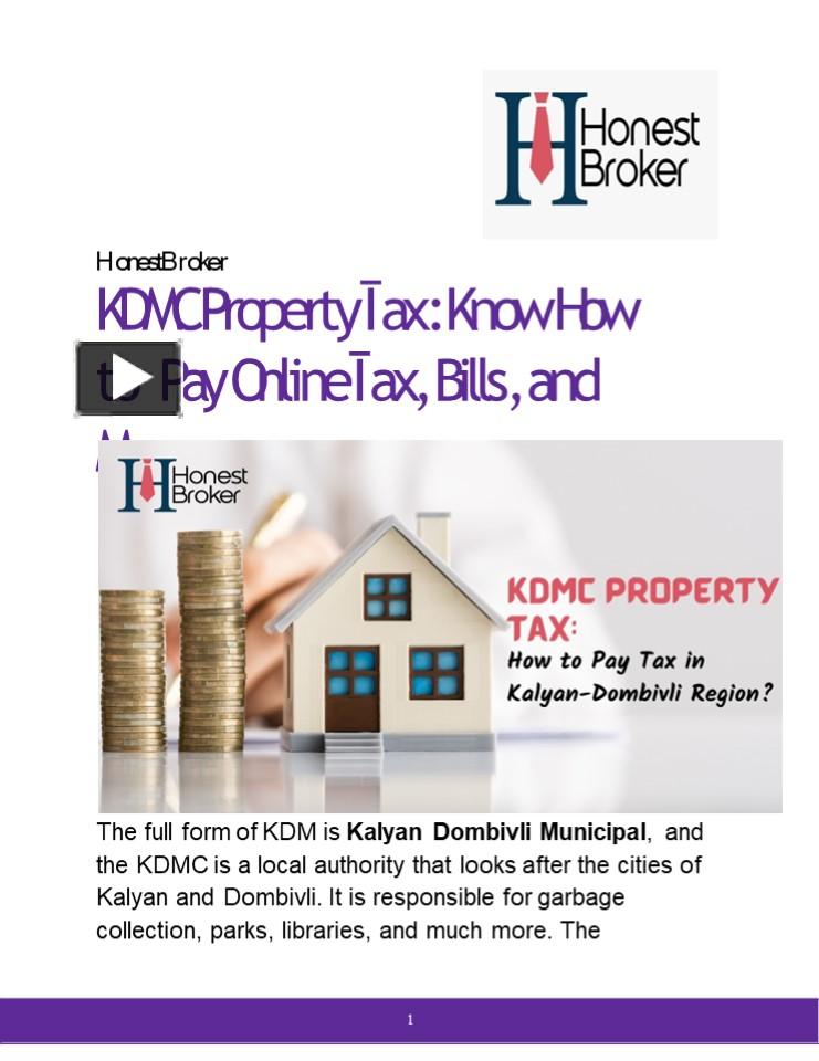 PPT – KDMC Property Tax: Know How to Pay Online Tax, Bills, and More PowerPoint presentation ...