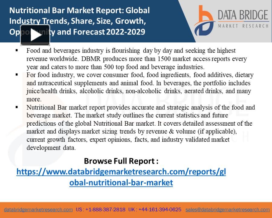 PPT – Nutritional Bar Market – Industry Trends and Forecast to 2029 ...