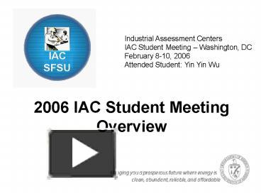 Industrial Assessment Centers presentation | free to view