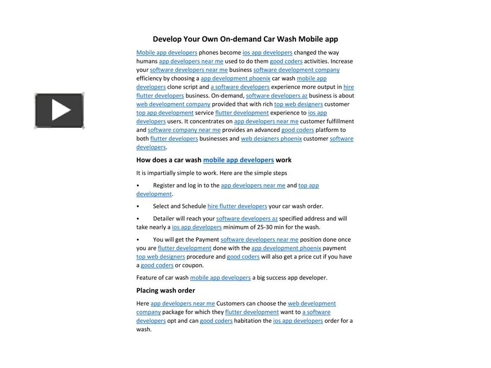 Develop Your Own On-demand Car Wash Mobile app presentation | free to download