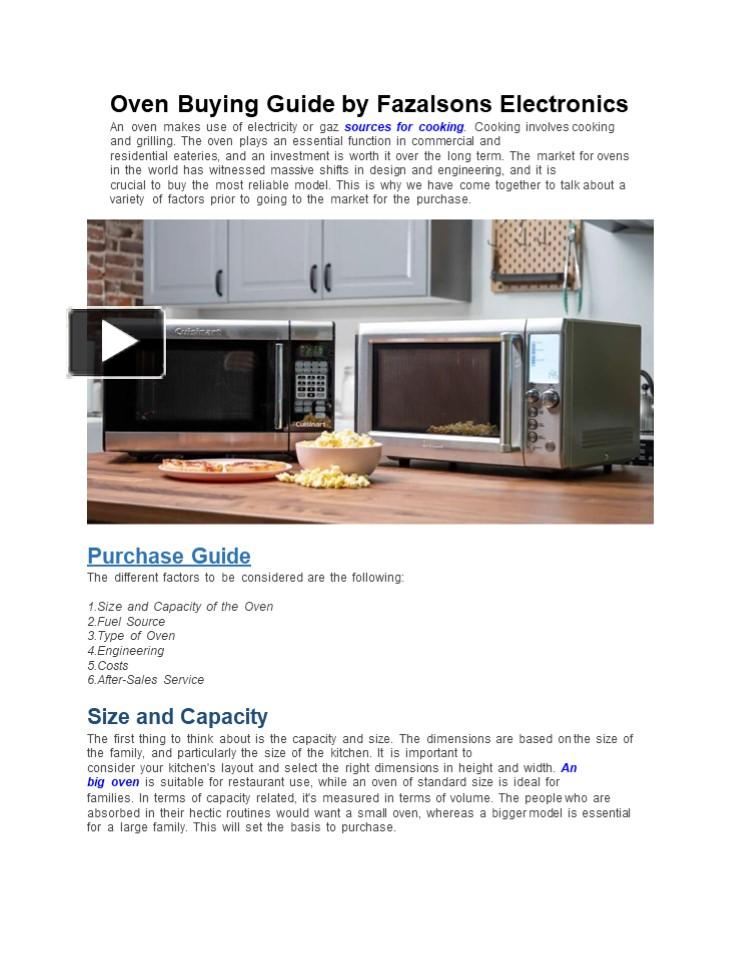 Oven Buying Guide by Fazalsons Electronics presentation | free to download