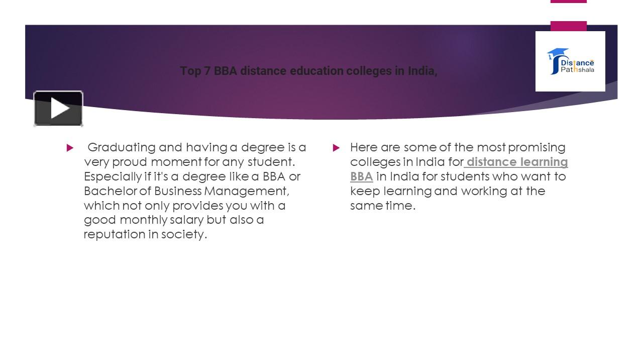 PPT – Top 7 BBA distance education colleges in India, PowerPoint presentation | free to download ...
