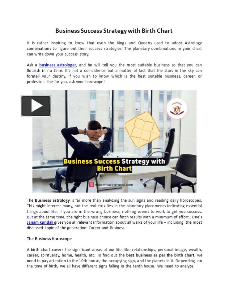 Business Success Strategy with Birth Chart presentation | free to download