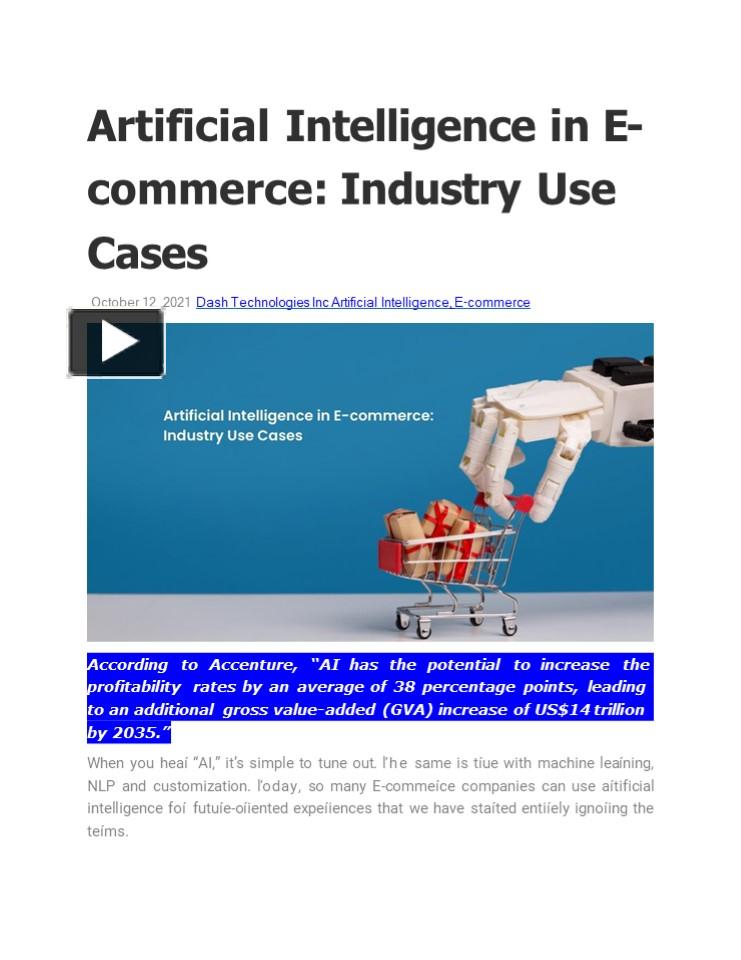 Artificial Intelligence in E-commerce: Industry Use Cases presentation | free to download