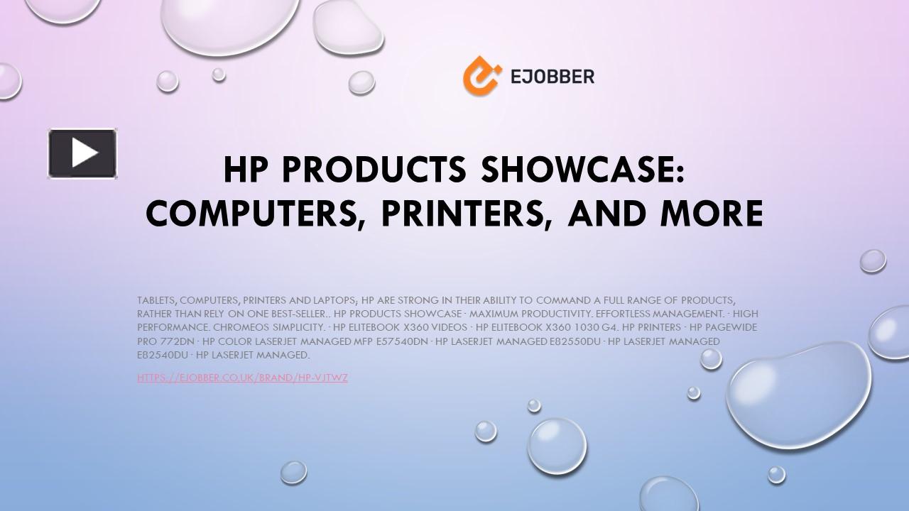 PPT – HP Products Showcase Computers, Printers, and More PowerPoint presentation | free to ...