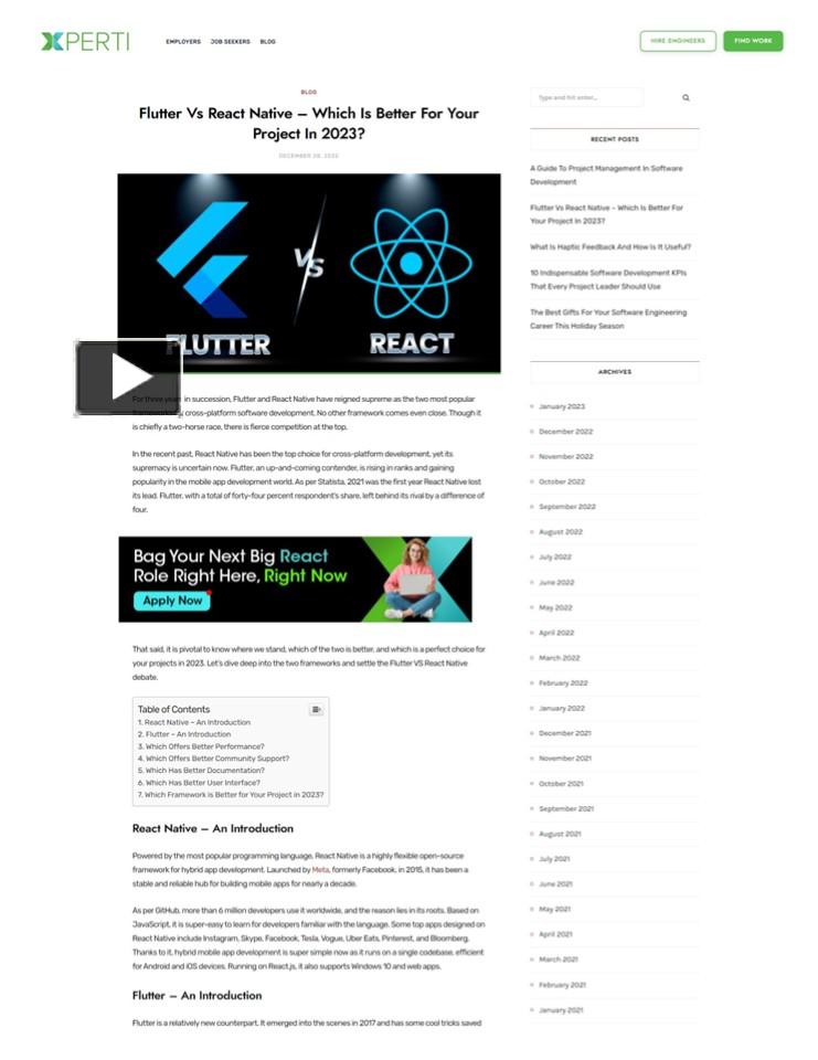 PPT – Flutter Vs React Native – Which Is Better For Your Project In 2023? PowerPoint ...