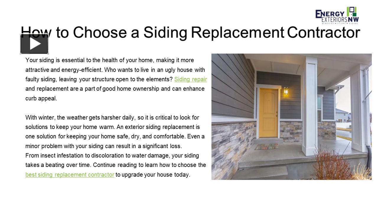 PPT – Siding Replacement Contractor | Energy Exterior NW PowerPoint presentation | free to ...