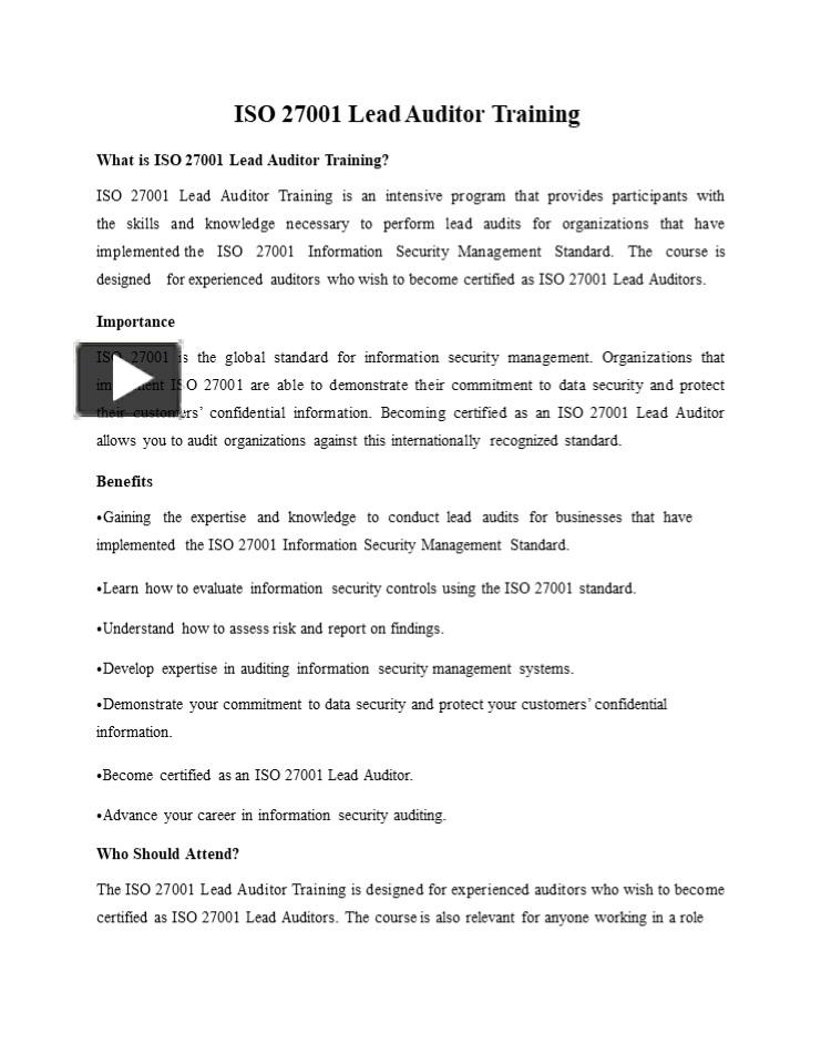 PPT – ISO 27001 Lead Auditor Course PowerPoint presentation | free to download - id: 963190-ZjdkM