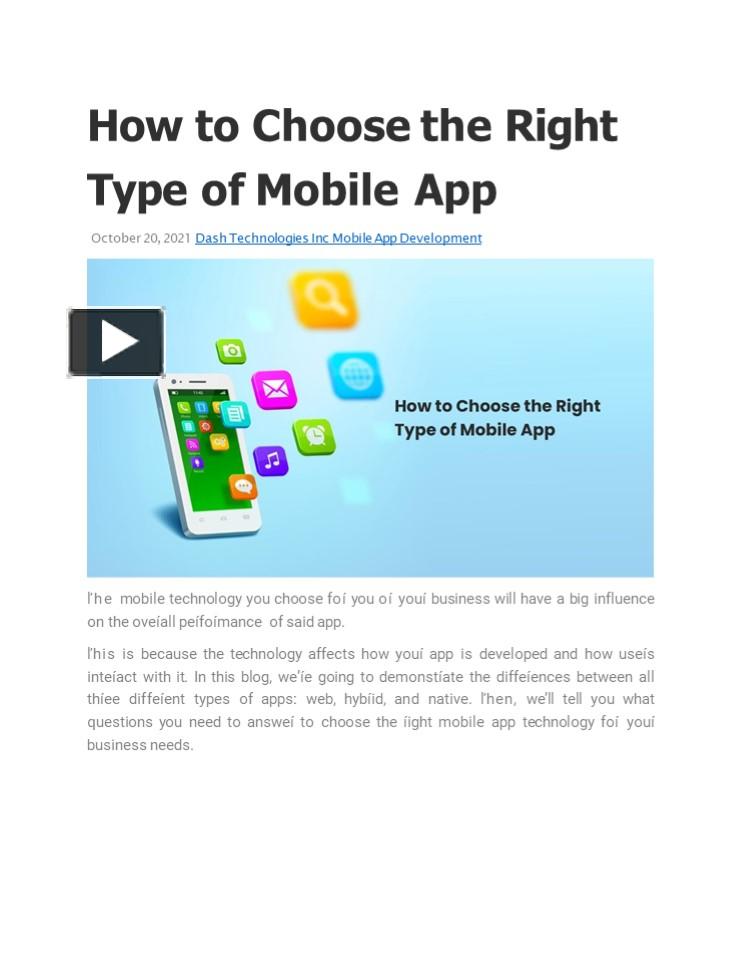 PPT – How to Choose the Right Type of Mobile App PowerPoint presentation | free to download - id ...
