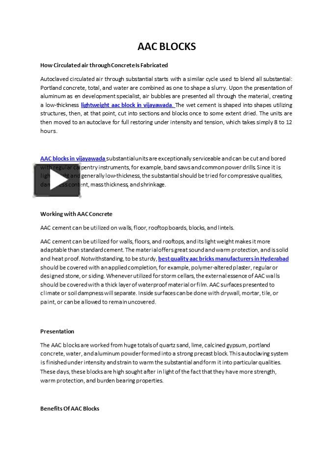 AAC BLOCKS Manufacturers presentation | free to download