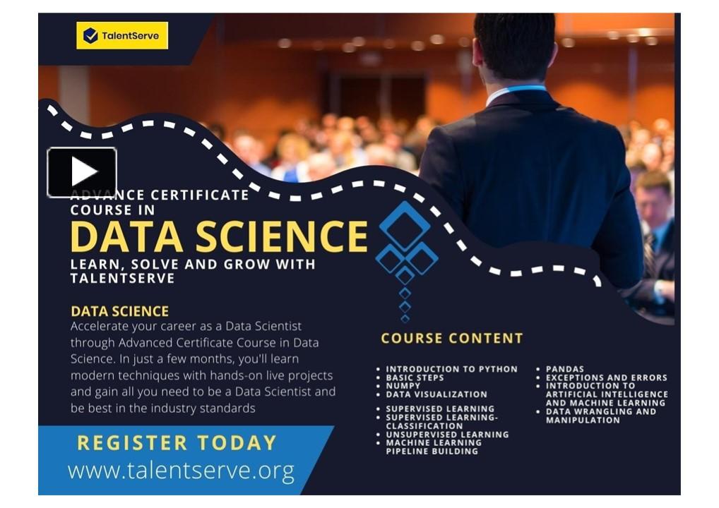 PPT – Advance Certificate Course In Data Science (Talentserve) PowerPoint presentation | free to ...