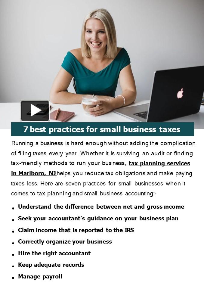 7 best practices for small business taxes presentation | free to download