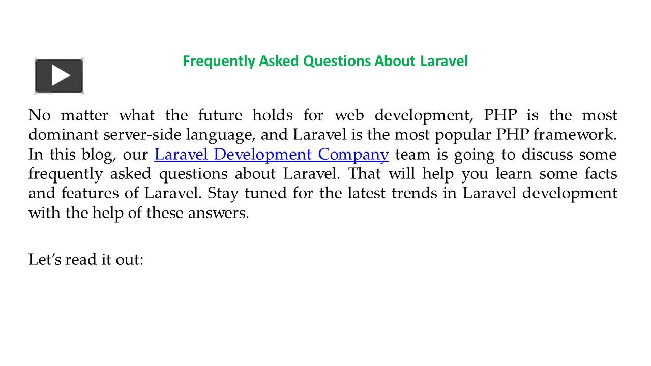 PPT – Frequently Asked Questions About Laravel PowerPoint presentation ...