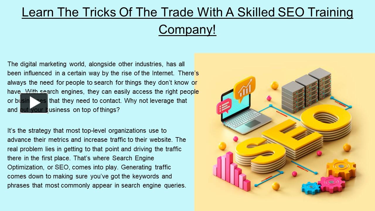Learn The Tricks Of The Trade With A Skilled SEO Training Company ...