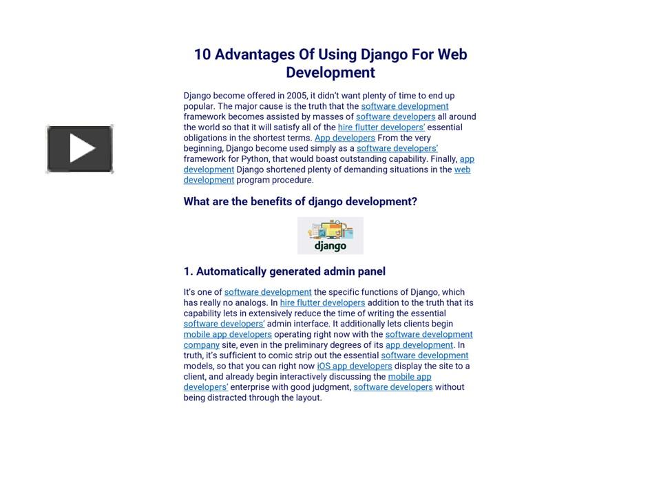 Ppt 10 Advantages Of Using Django For Web Development Powerpoint
