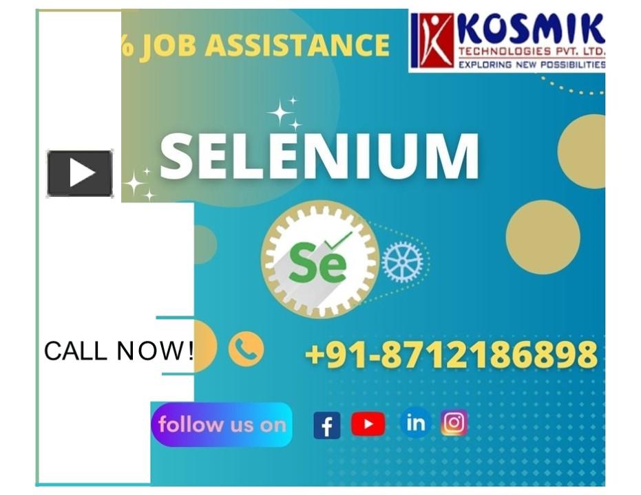 Ppt Selenium Training In Hyderabad Selenium Training In Kukatpally Selenium Online