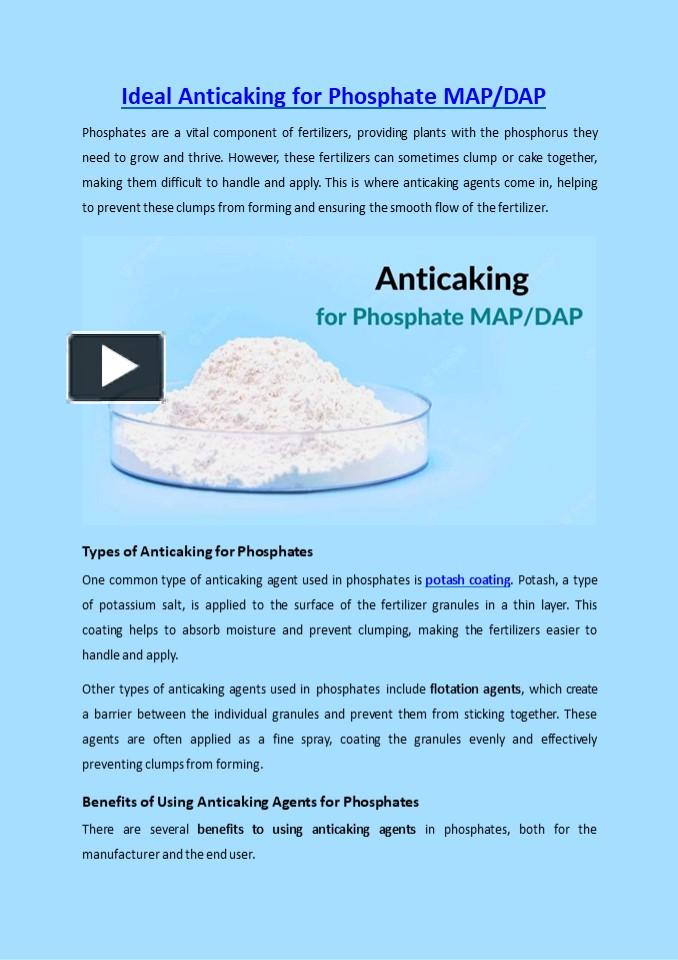 PPT – Ideal Anticaking for Phosphate MAP/DAP PowerPoint presentation | free to download - id ...