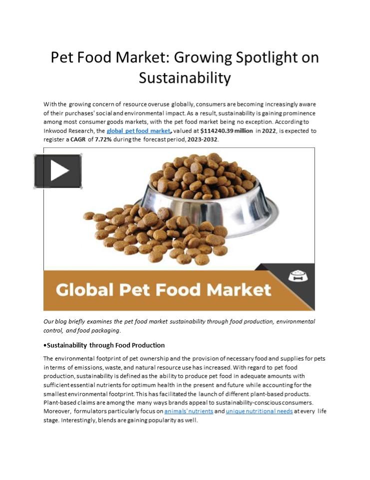 Pet Food Market: Growing Spotlight on Sustainability | Growth ...