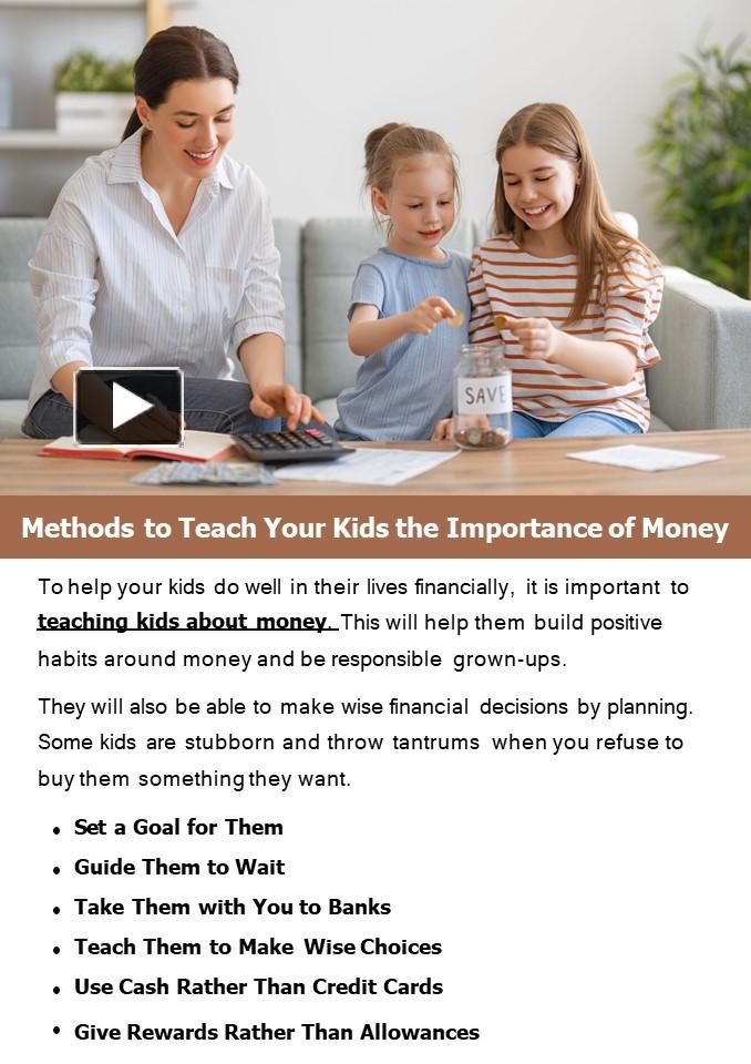 Methods to Teach Your Kids the Importance of Money presentation | free ...