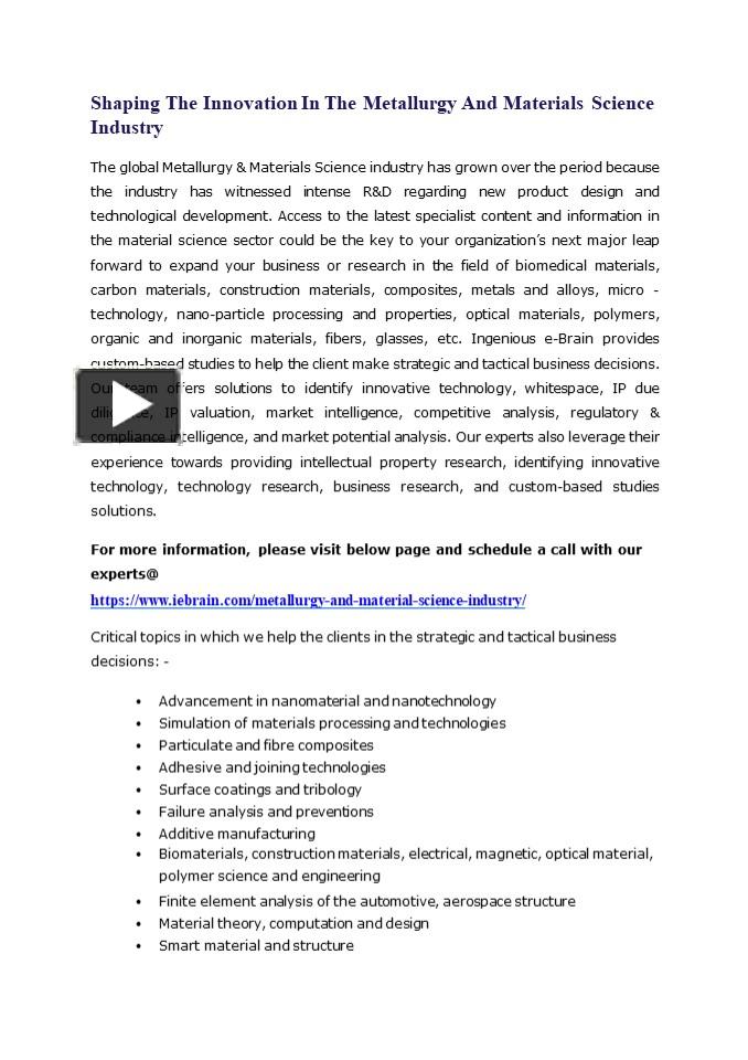 PPT – Materials Science Industry Service from IEBS PowerPoint presentation | free to download ...