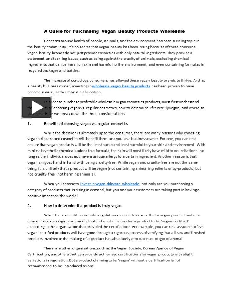 PPT – A Guide for Purchasing Vegan Beauty Products Wholesale PowerPoint presentation | free to ...