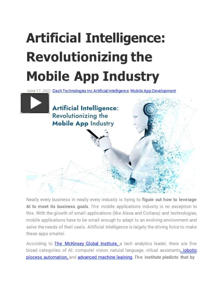 PPT – Artificial Intelligence: Revolutionizing the Mobile App Industry PowerPoint presentation ...