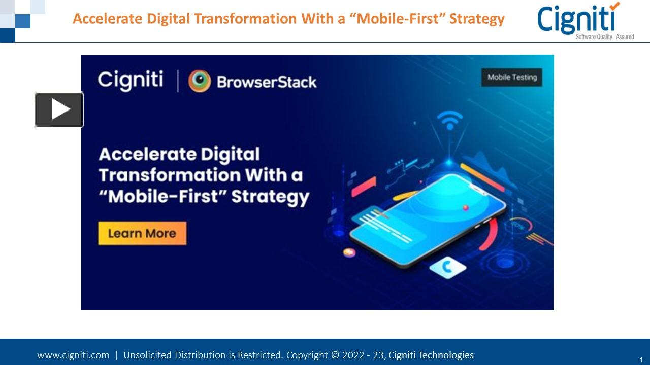 Accelerate Digital Transformation With a “Mobile-First” Strategy presentation | free to download