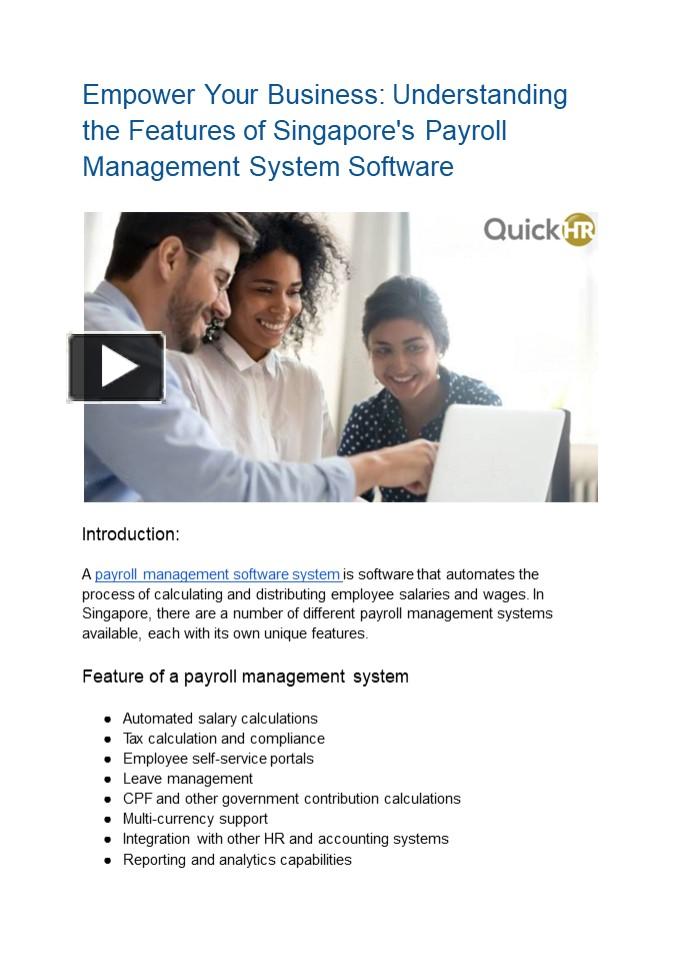 PPT – Empower Your Business Understanding the Features of Singapore's Payroll Management System ...