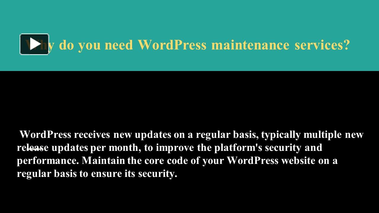 PPT – Why do you need wordpress Maintenanace Services PowerPoint presentation | free to download ...