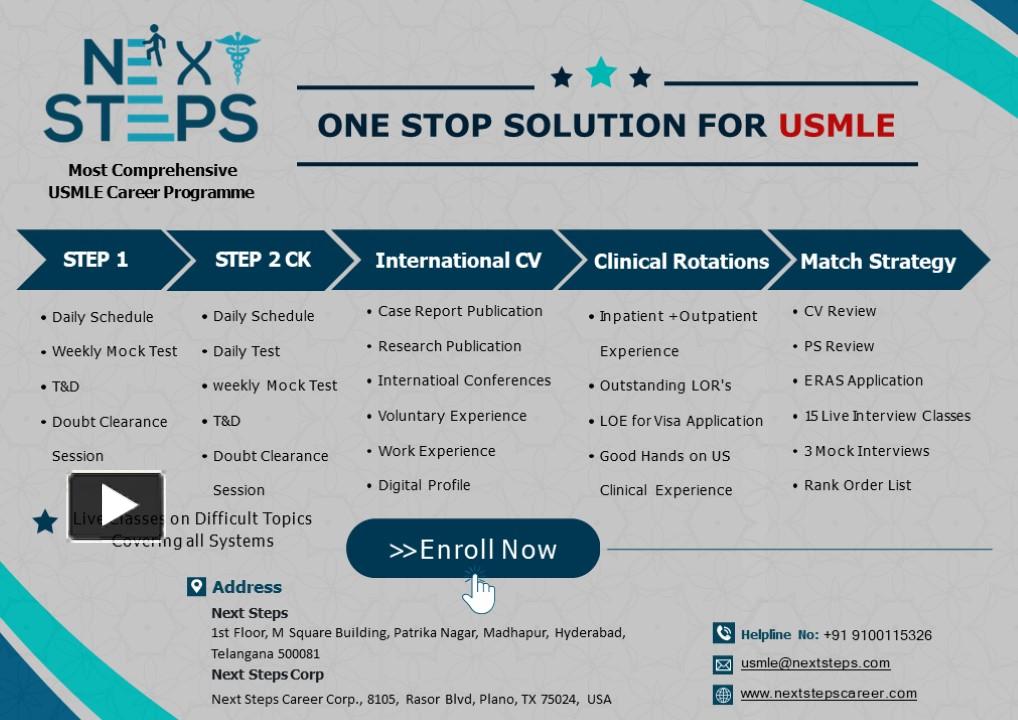 PPT – Learn with Next Steps - Most Comprehensive USMLE preparation program (1) PowerPoint ...