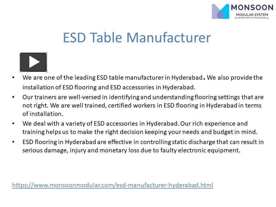PPT – ESD Table Manufacturer Hyderabad-ESD Flooring-ESD Accessories PowerPoint presentation ...