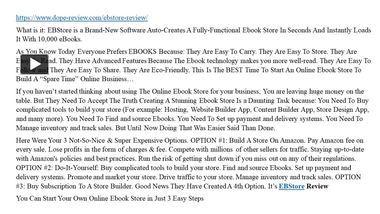 PPT – EBStore Review PowerPoint presentation | free to download - id: 964d16-YWI2N