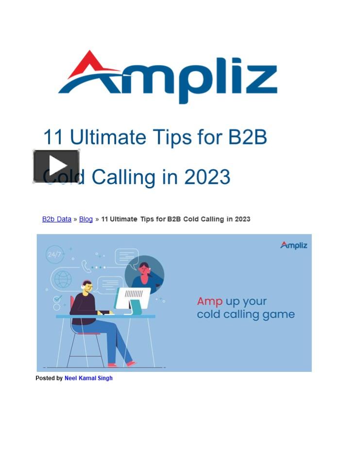 PPT – The Ultimate Guide to B2B Cold Calling in 2023 | Ampliz PowerPoint presentation | free to ...