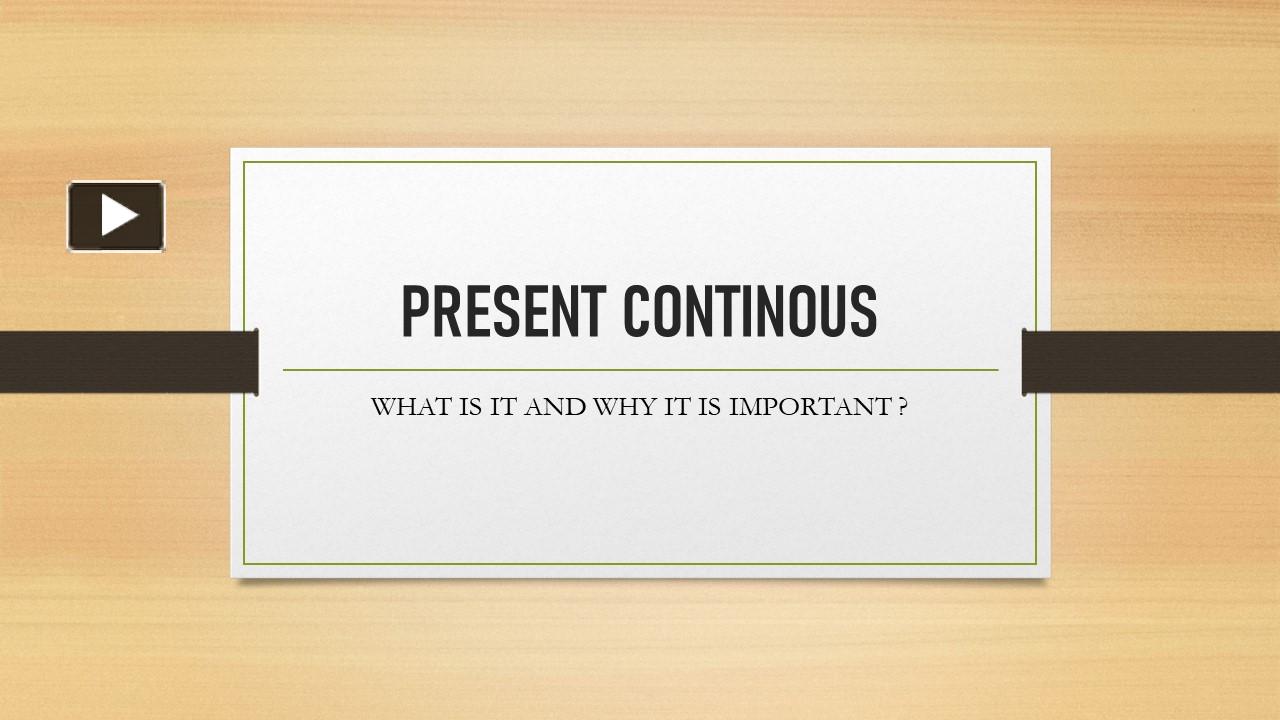 present continuous Tense presentation | free to download