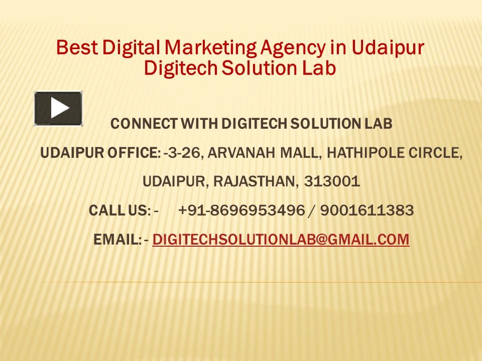 Best Digital Marketing Agency in Udaipur Digitech Solution Lab presentation | free to download