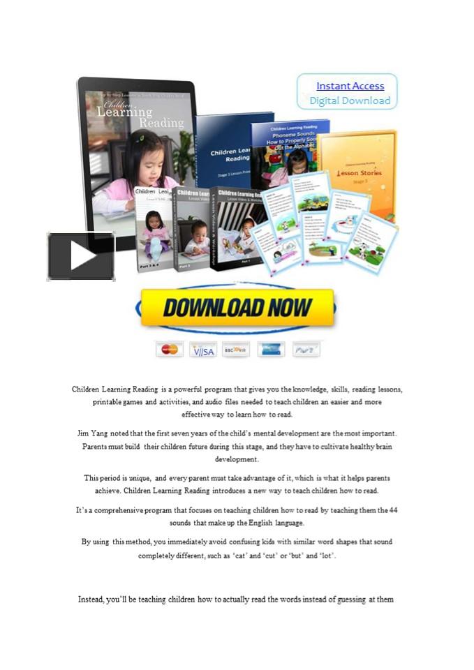 Children Learning Reading PDF, eBook by Jim Yang presentation | free to download