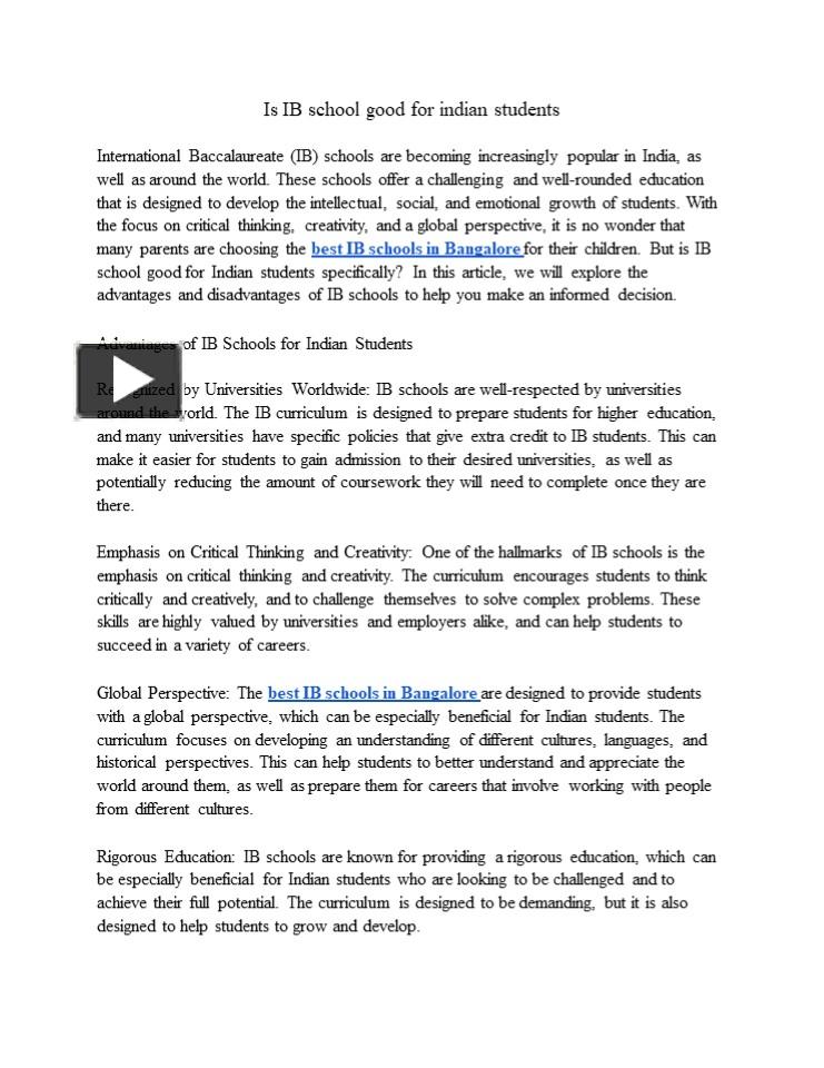 PPT – is IB school good for indian students.pptx PowerPoint presentation | free to download - id ...