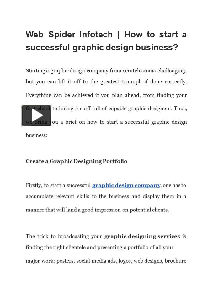 PPT – Web Spider Infotech | Are there any tips for starting a successful graphic design business ...