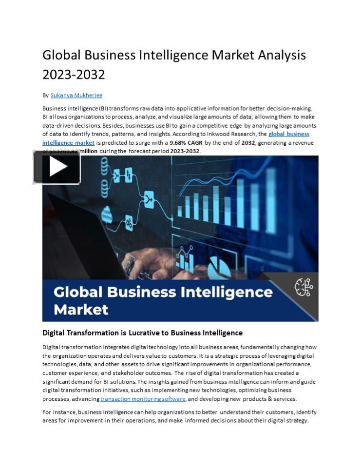 PPT – Global Business Intelligence Market Analysis 2023-2032 | ICT PowerPoint presentation ...