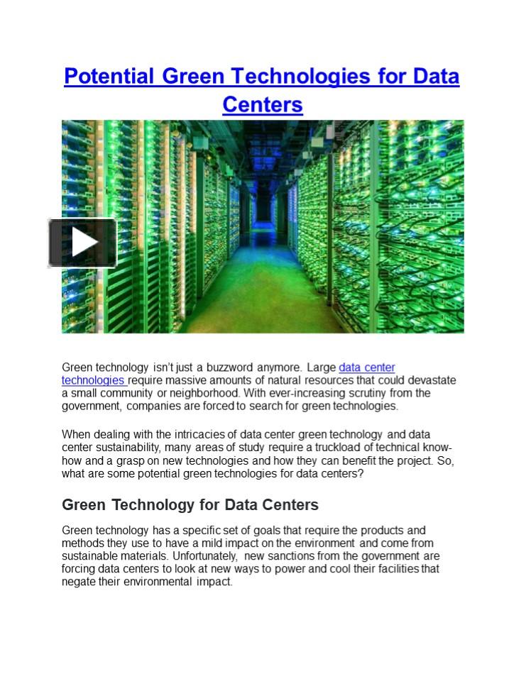 Why Data Centers Aren’t as Green as You Think presentation | free to download