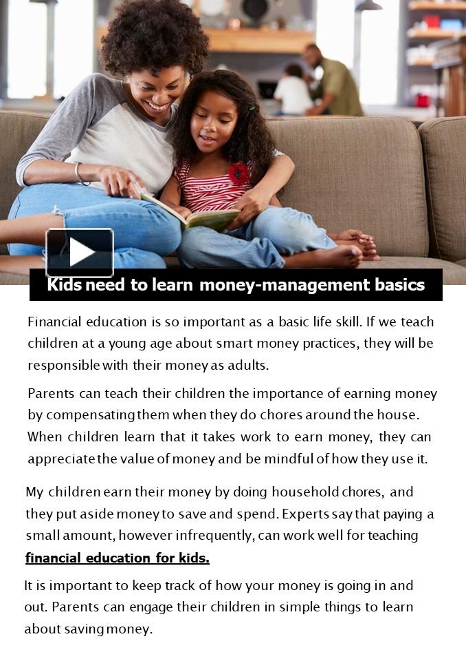 PPT – Kids need to learn money-management basics PowerPoint ...