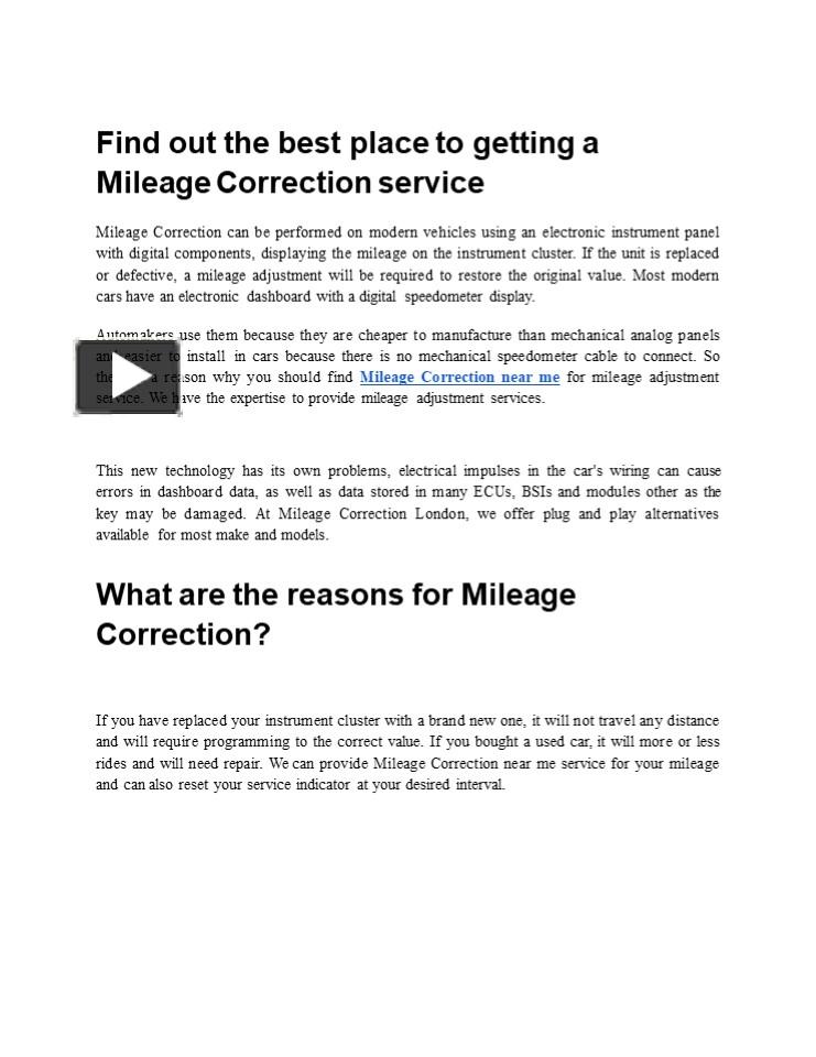 PPT – Find out the best place to getting a Mileage Correction service PowerPoint presentation ...
