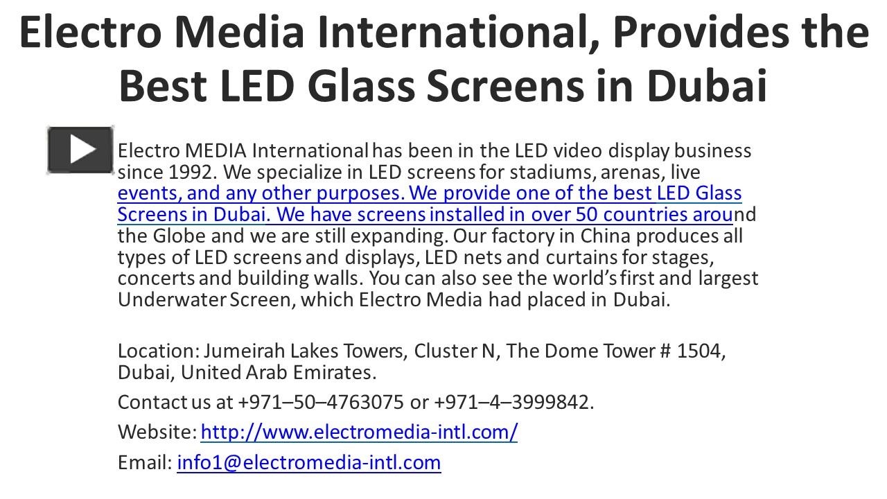 PPT – Electro Media International, Best Led Panels In UAE PowerPoint presentation | free to ...