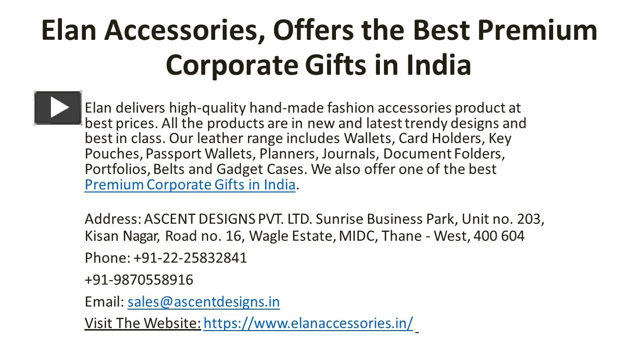 PPT – Elan Accessories, Best Leather Brand In India PowerPoint presentation | free to download ...
