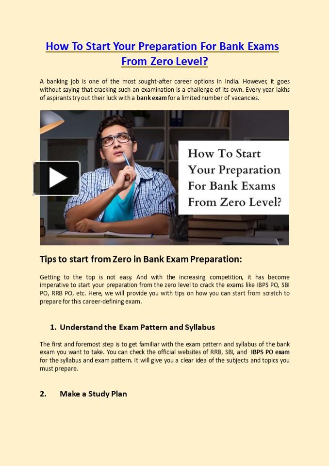 How To Start Your Preparation For Bank Exams From Zero Level? presentation | free to download